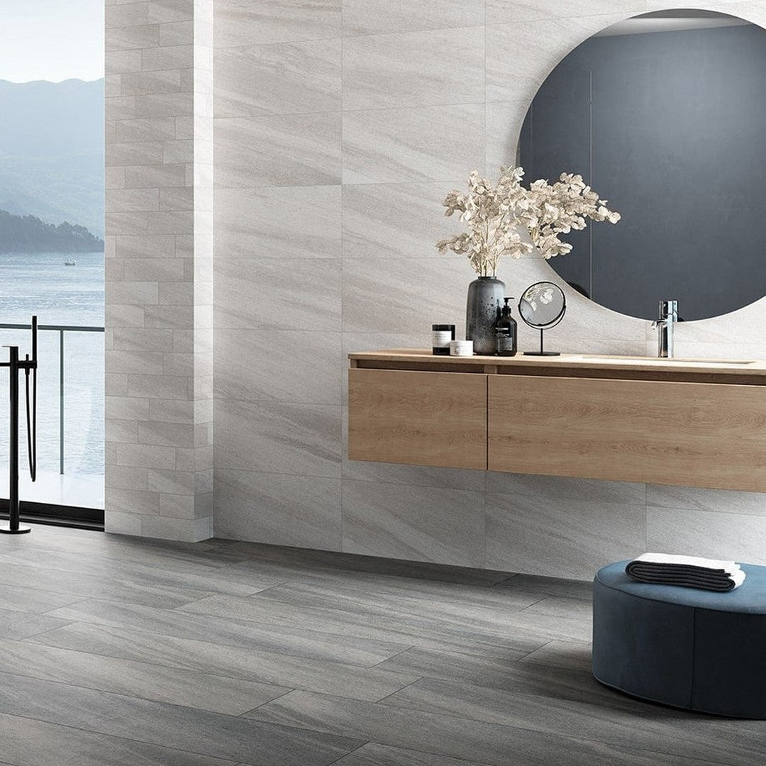 Del Conca USA 12" x 24" Quartzite Rectified Glazed Porcelain Grip Tile