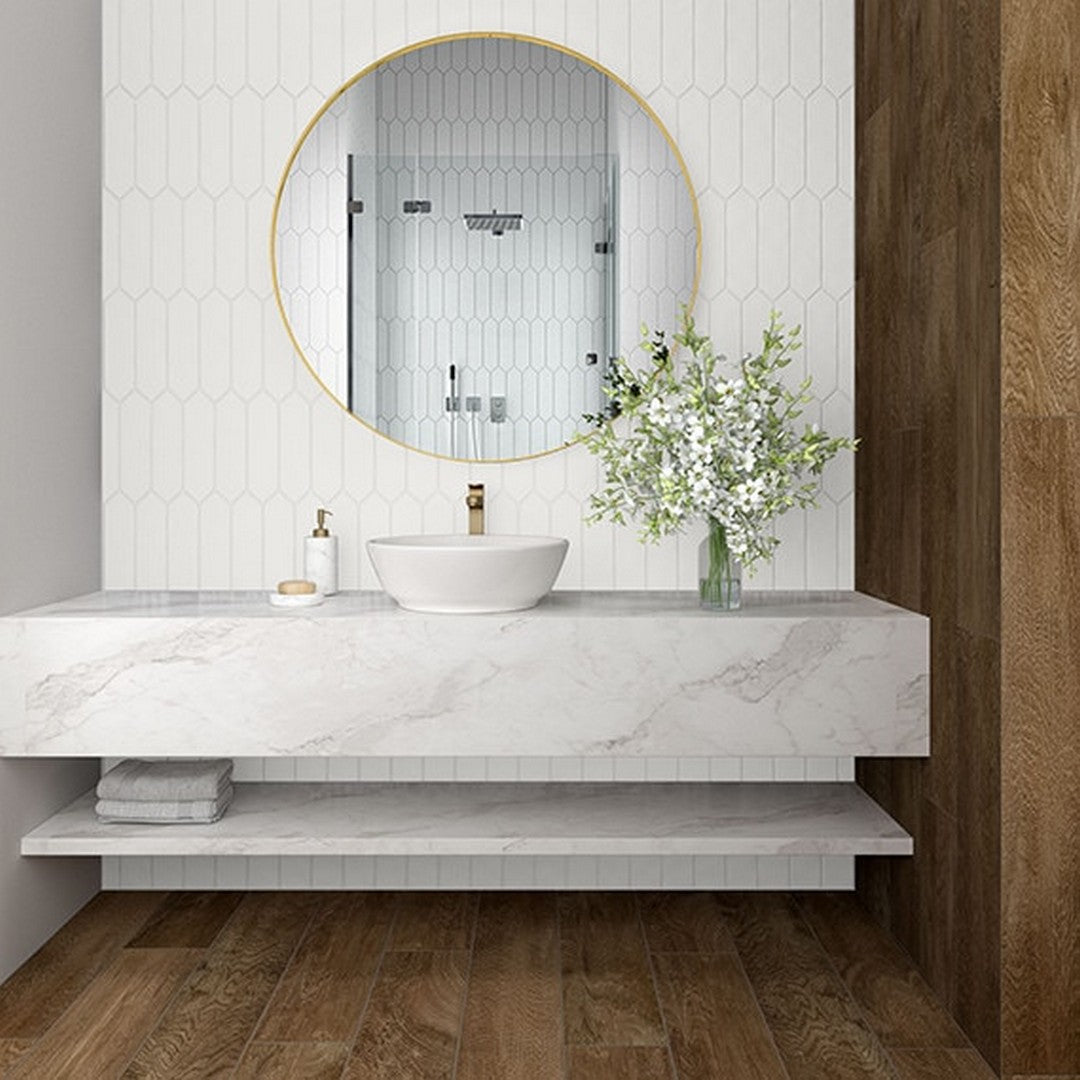 Daltile Stagecraft 3x12 Glossy Picket Wall Tile - White, Blue, Cyan, Black