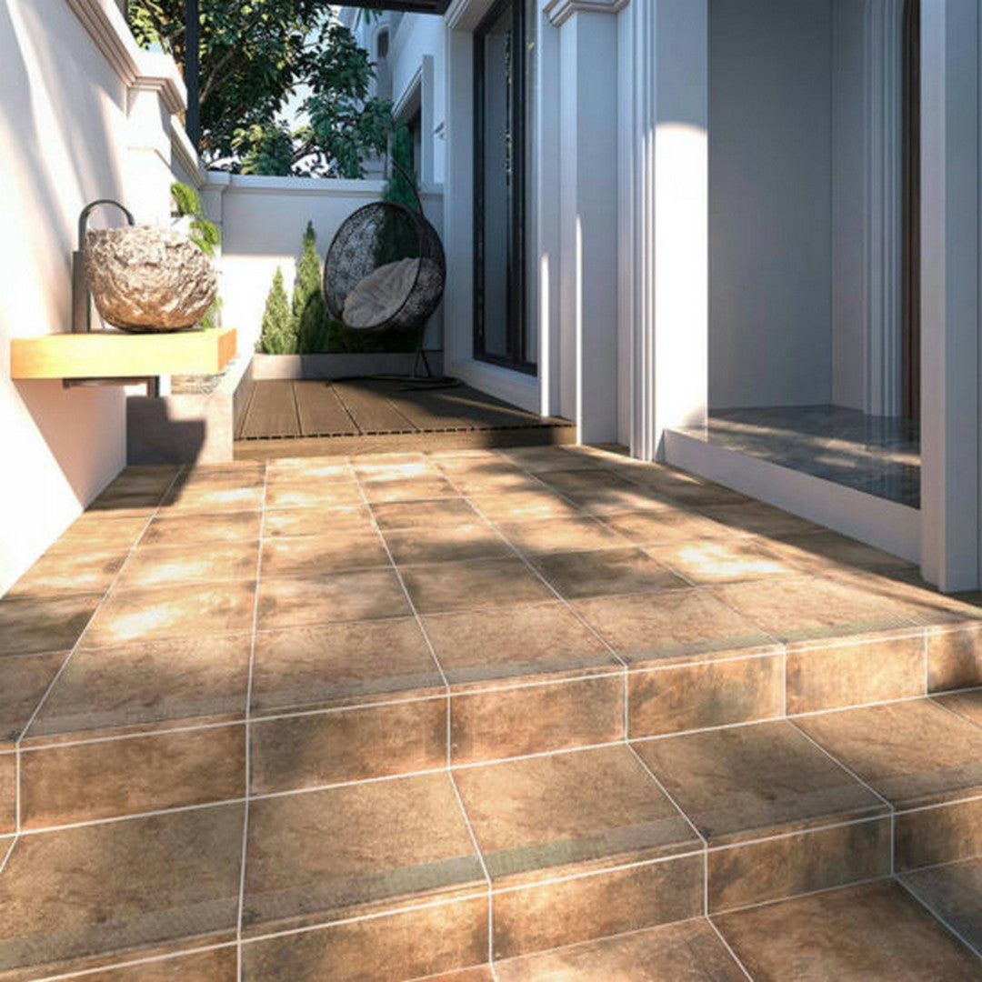 Alfagres 12" x 12" Terracota Stairtread Glazed Quarry Tile