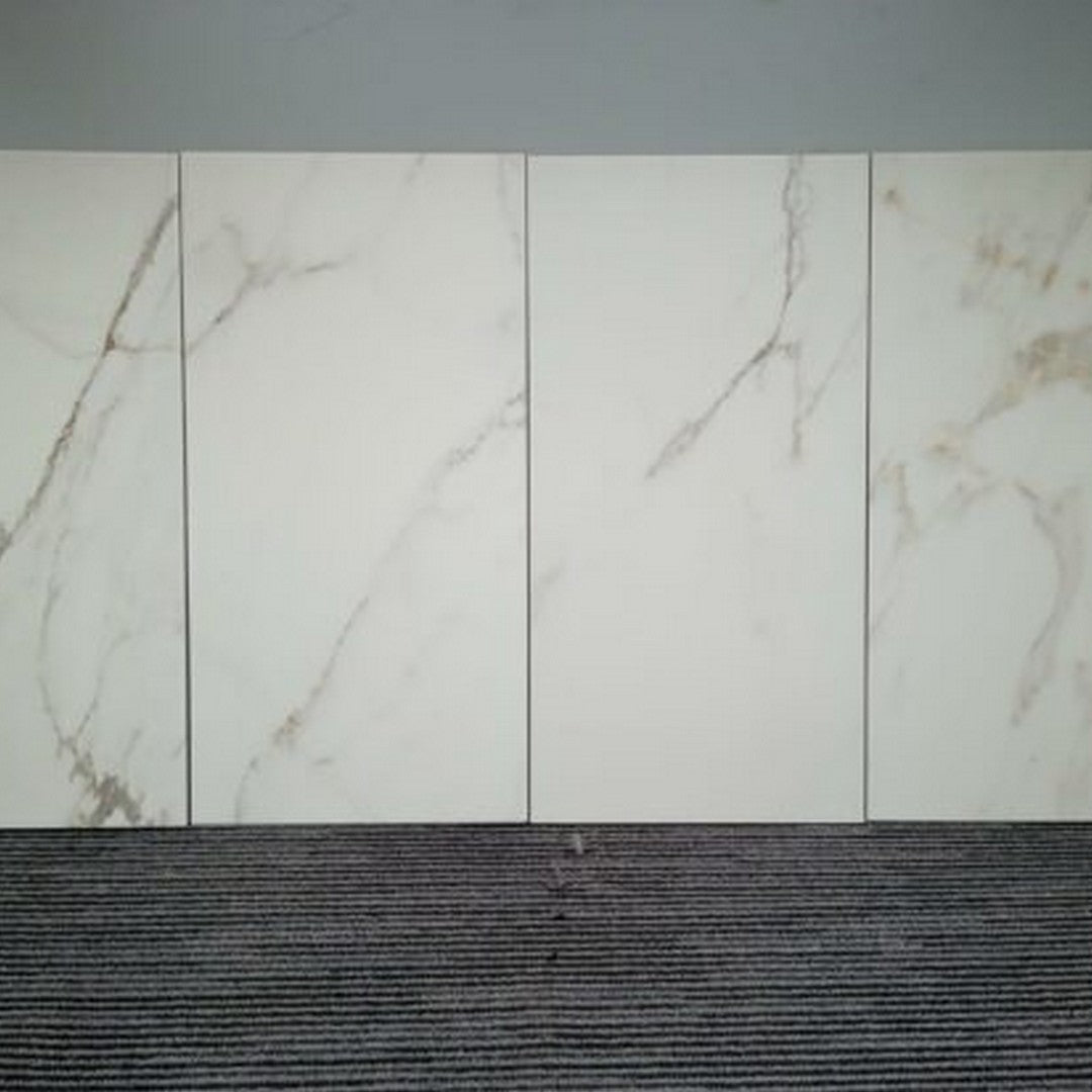 Alfagres 12" x 24" Carrara Hueso Gold Satin Ceramic Tile