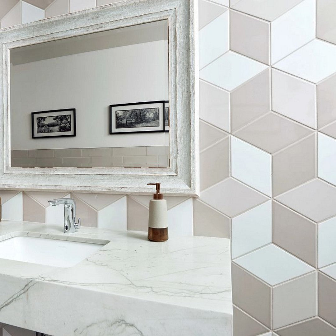 Arizona 6" x 10" Paloma Glossy Ceramic Rhomboid Wall Tile