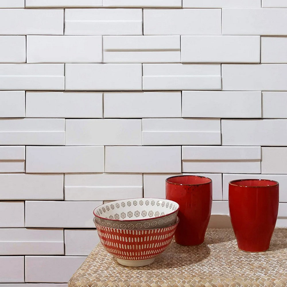 2x6 Lungarno Casablanca Ceramic Extruded Gloss Wall Tile