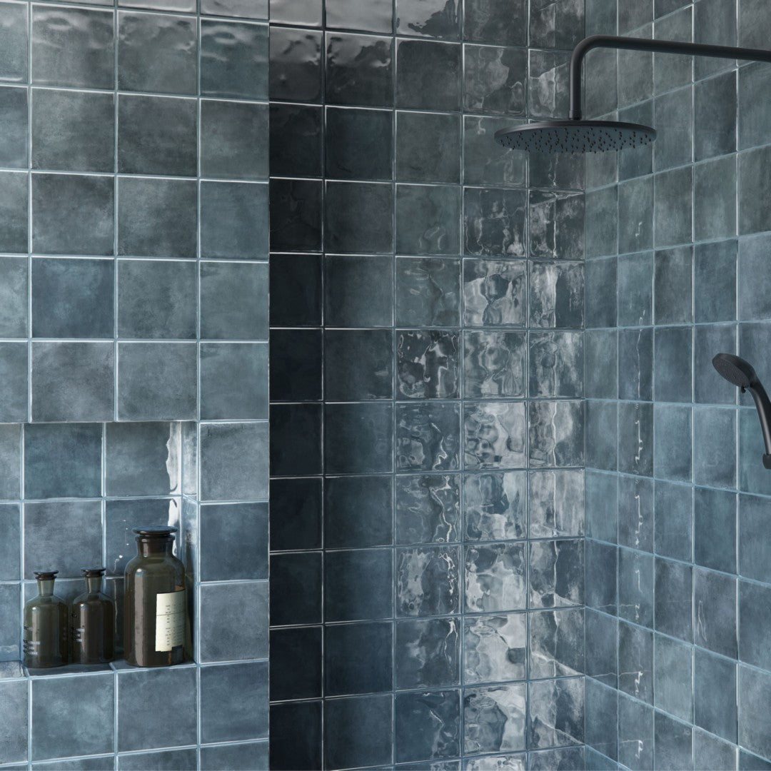 Decortiles 6" x 6" Marrakesh Glossy Undulated Texture Ceramic Wall Til