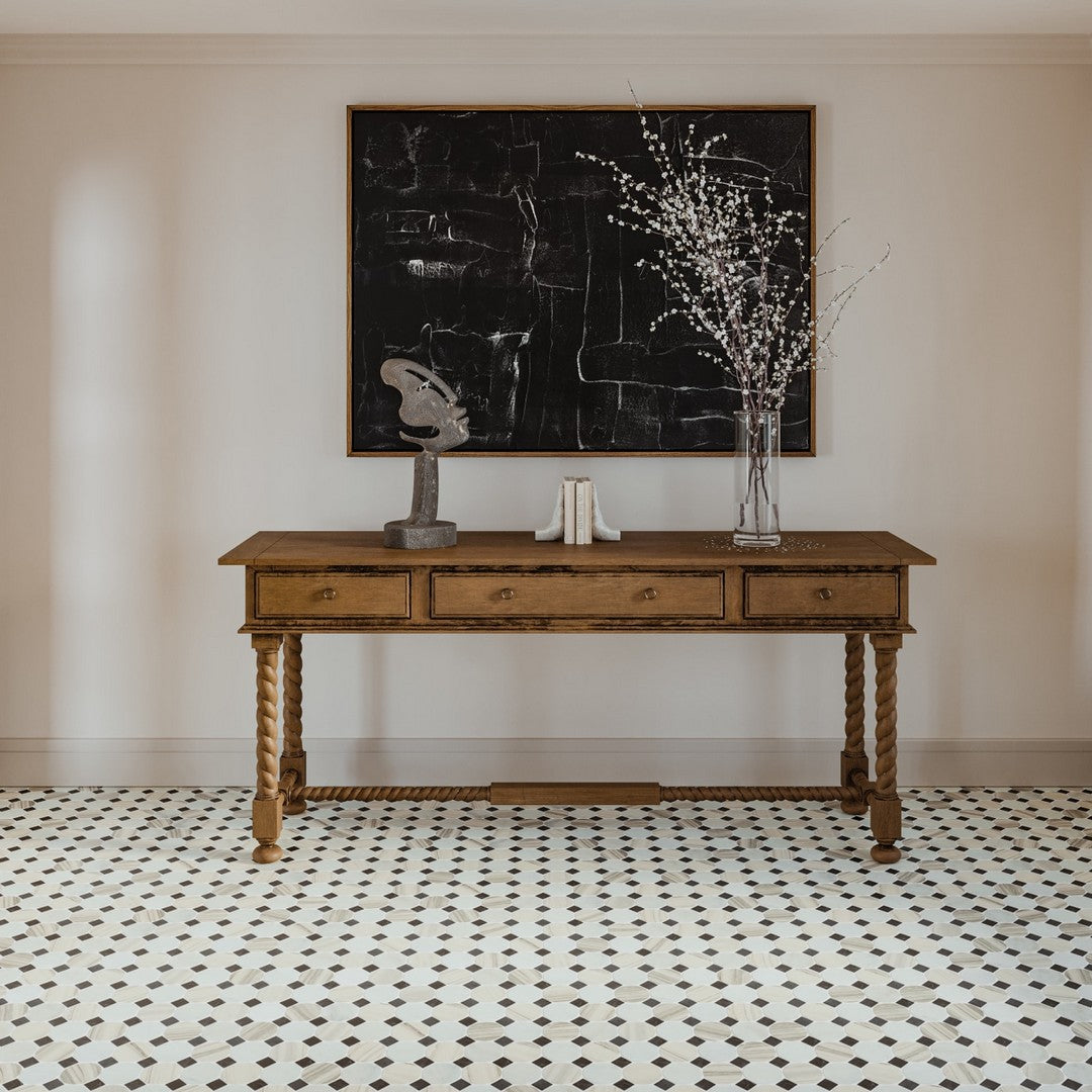 Bedrosians Modni 13.75" x 13.75" Emery Honed Marble Mosaic Tile