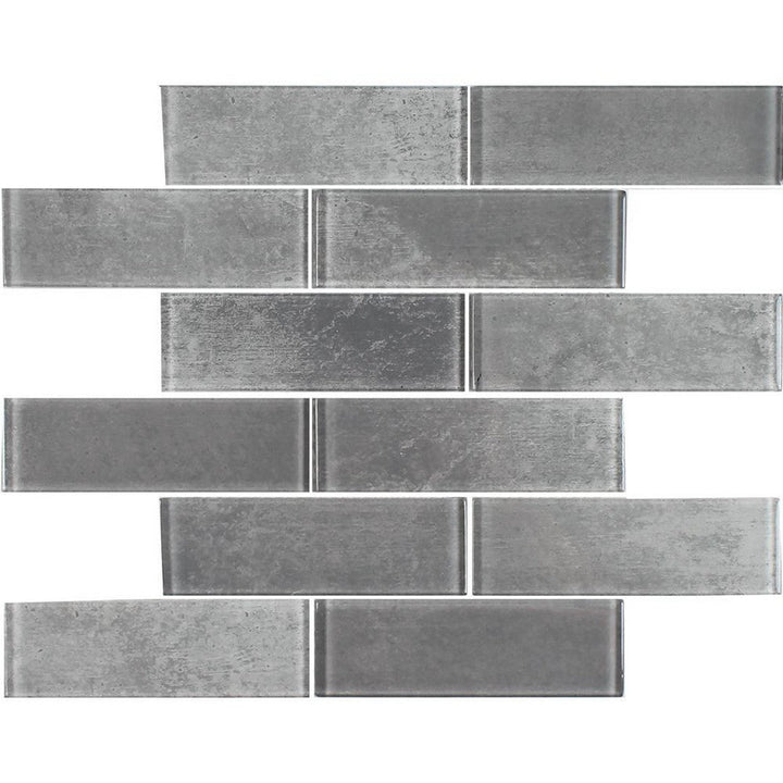 Tesoro 11.75" x 11.75" Subway Interlocking 2x6" Glass Mosaic