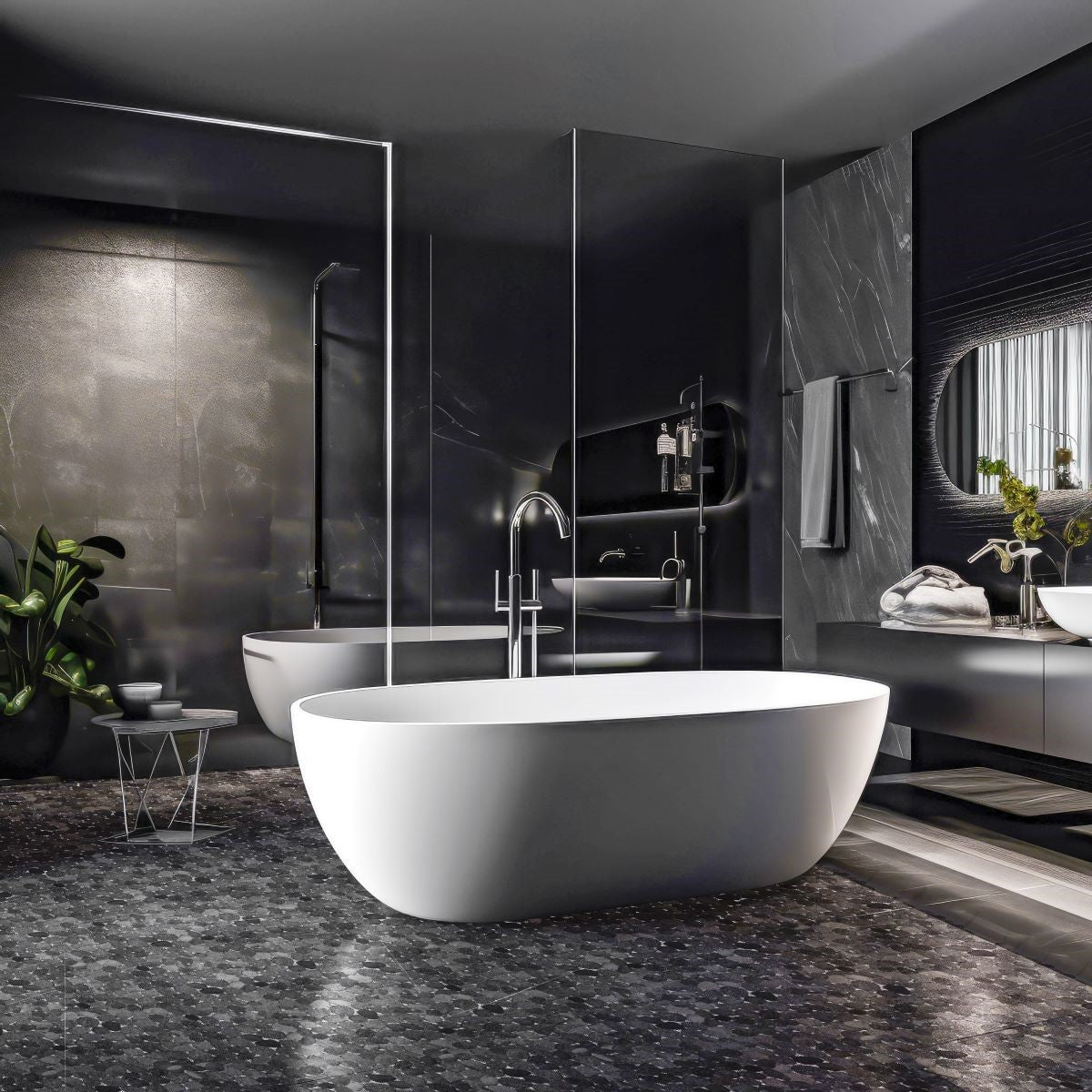 Bati Orient 12" x 12" Bali Rectified Matte Pebble Natural Stone Mosaic