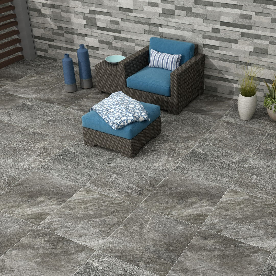 Tesoro 24" x 24" Titanium Rectified Matte Porcelain Tile