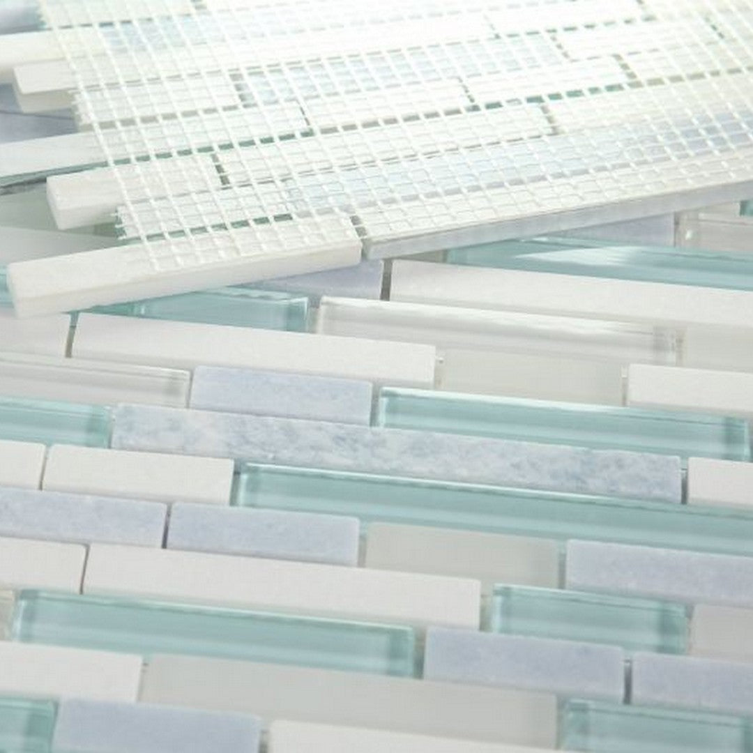 Bedrosians Kaikos 11.75" x 12" Stacked Glass/Stone Mosaic