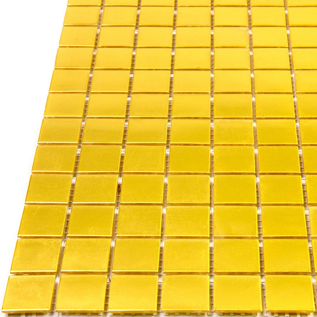 Mir Alma Aurum Gold GMF 12.5" x 12.5" Glossy Glass 0.4" Mosaic