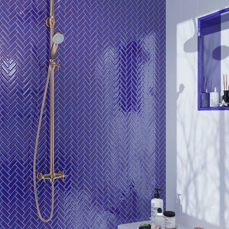 MiR Color Palette 11" x 12.6" Glossy Glass Herringbone Mosaic