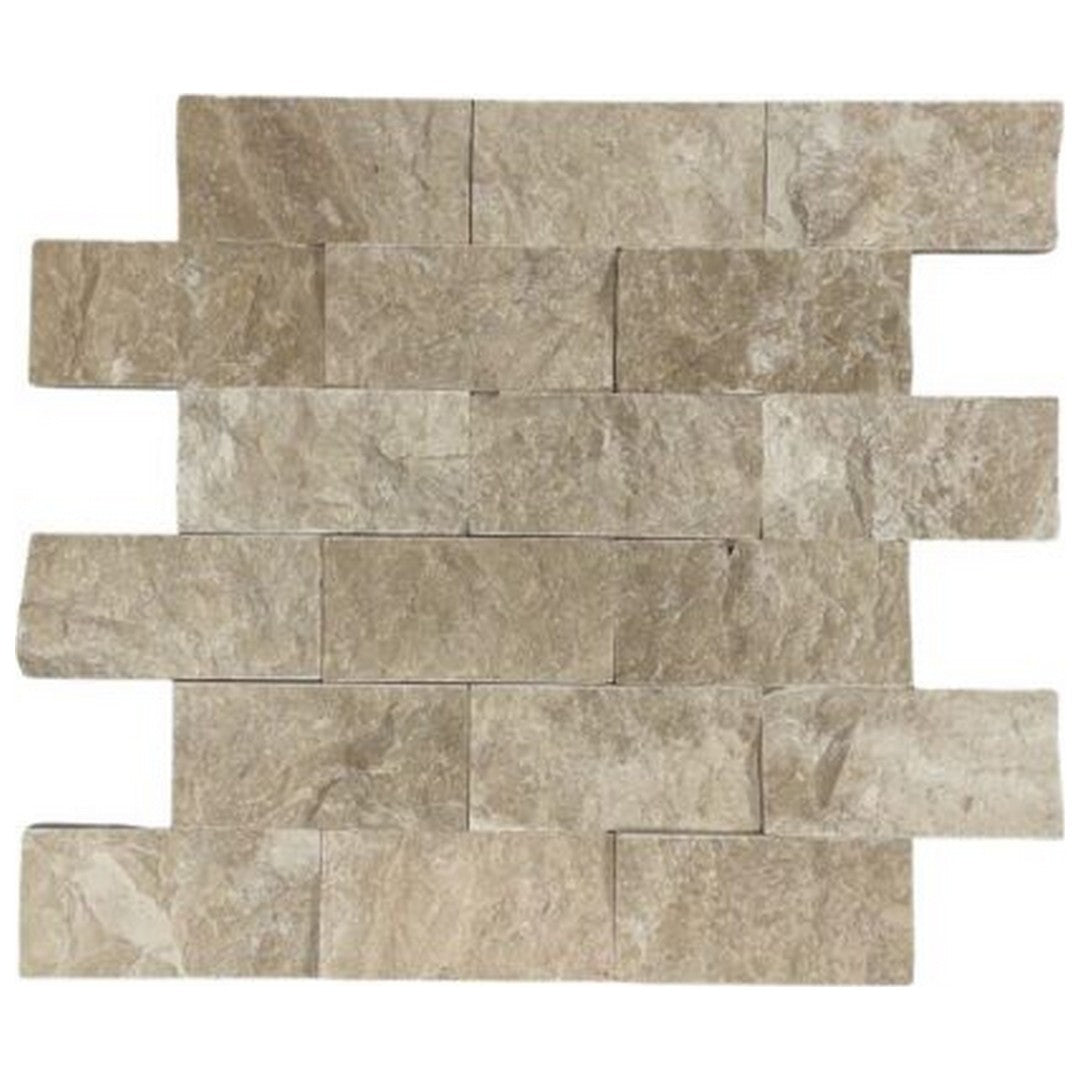 Keystone 12" x 12" Troy Beige Split Face Natural Stone Mosaic