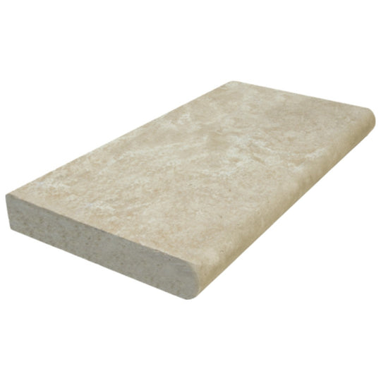 Keystone 12" x 24" Extra Light Travertine 5Cm Bullnose Coping