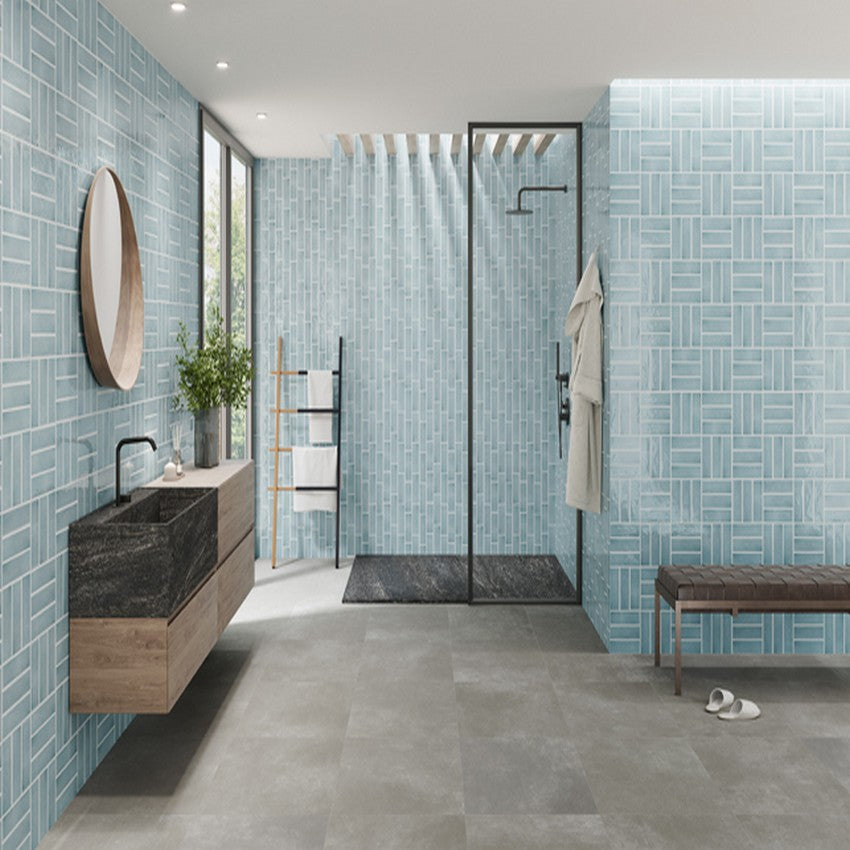 Maniscalco Stone 3" x 12" Kaleidoscope Glossy Ceramic Undulated Tile