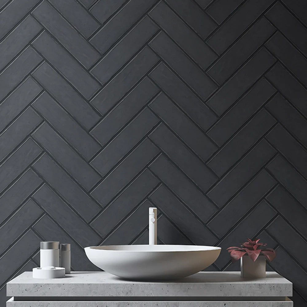 Lungarno 3" x 12" Linea Pressed Matte Ceramic Undulated Wall Tile