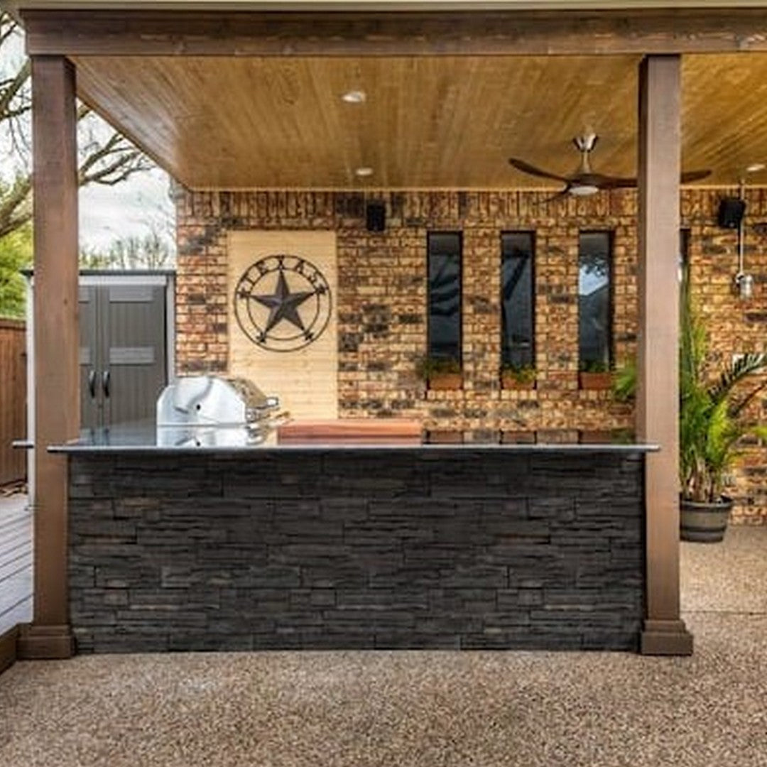 MS International 4" Terrado Denali Anthracite Natural Manufactured Sto