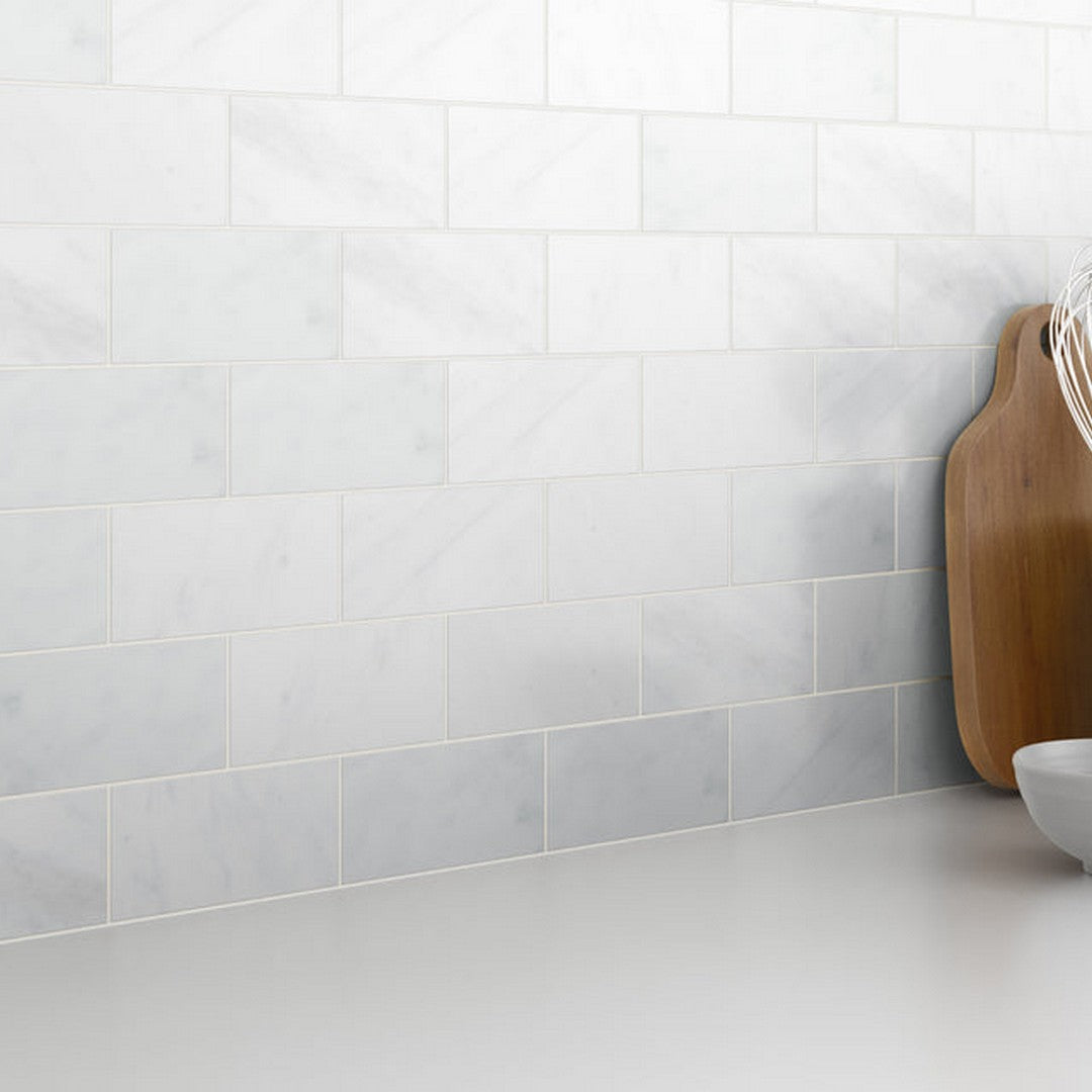 Emser 3" x 6" Marble Winter Frost Honed Marble Tile