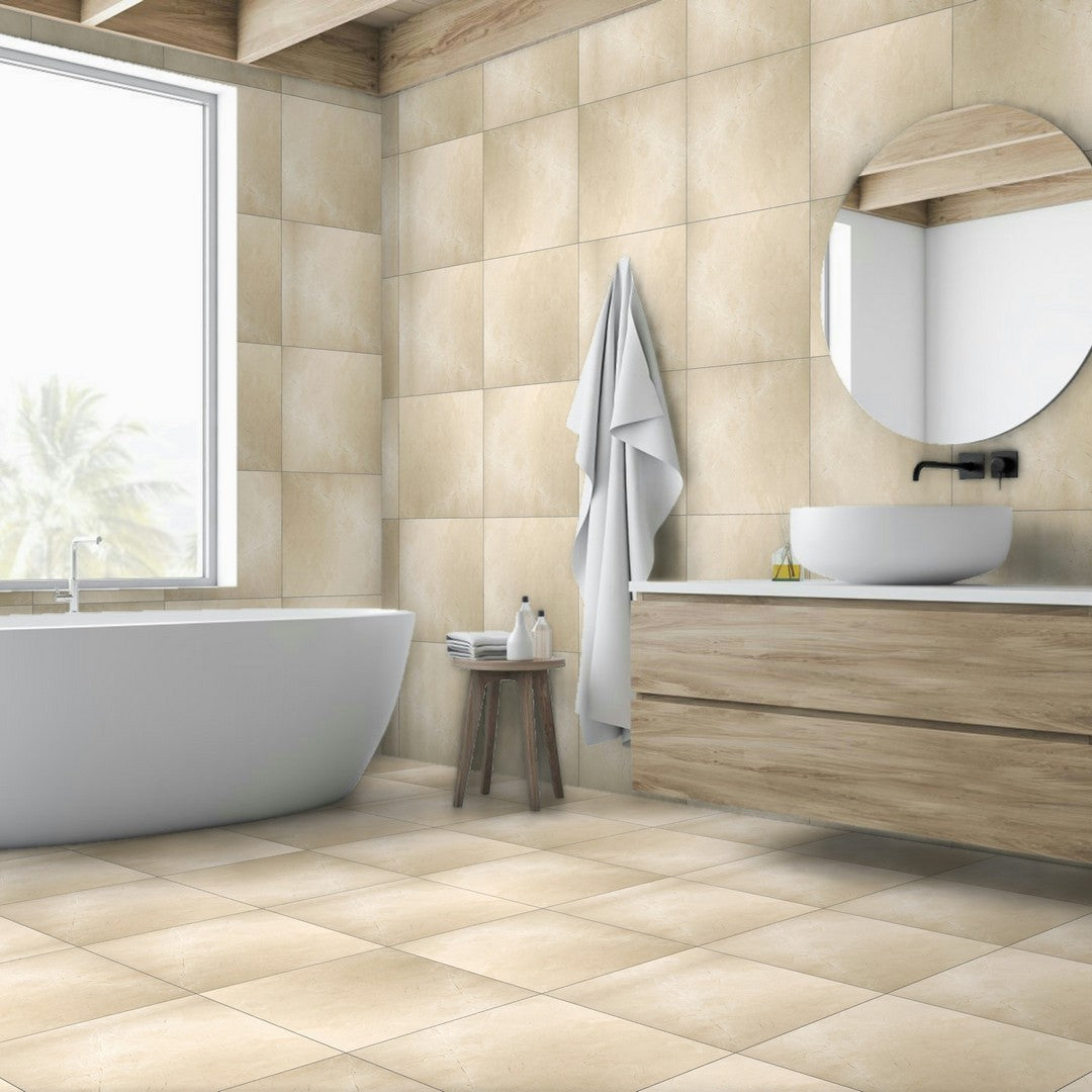 Emser 18" x 18" Marble Marfil Classico Polished Marble Tile
