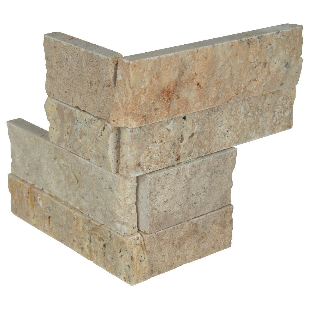 MS International 4.5" x 9" M-Series Splitface Stacked Stone Travertine