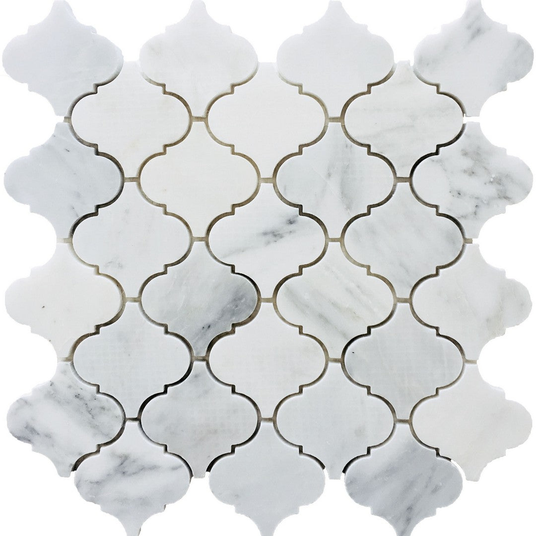 Rickert 12" x 12" Oriental White Polished Marble Mosaic