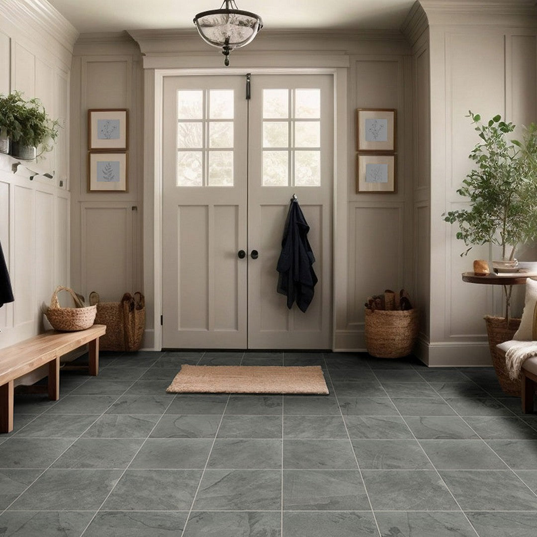 MS International 12" x 12" Montauk Blue Gauged Back Slate Tile