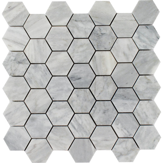 Tesoro 11.75" x 12.5" Metropolitan Interlocking Polished 2" Hexagon Na
