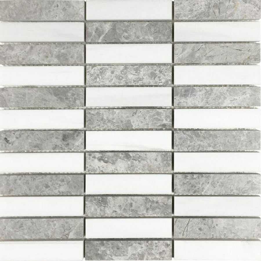 Tesoro 12" x 12" Dolomite/Nuvoloso Blend Honed Stacked Natural Stone M