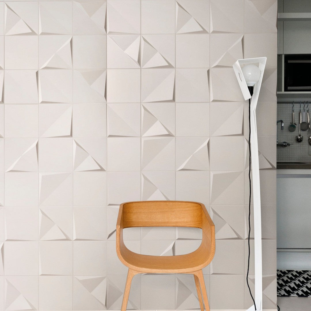 Ottimo 8" x 8" 3D Tangram Rampa Natural Ceramic Tile