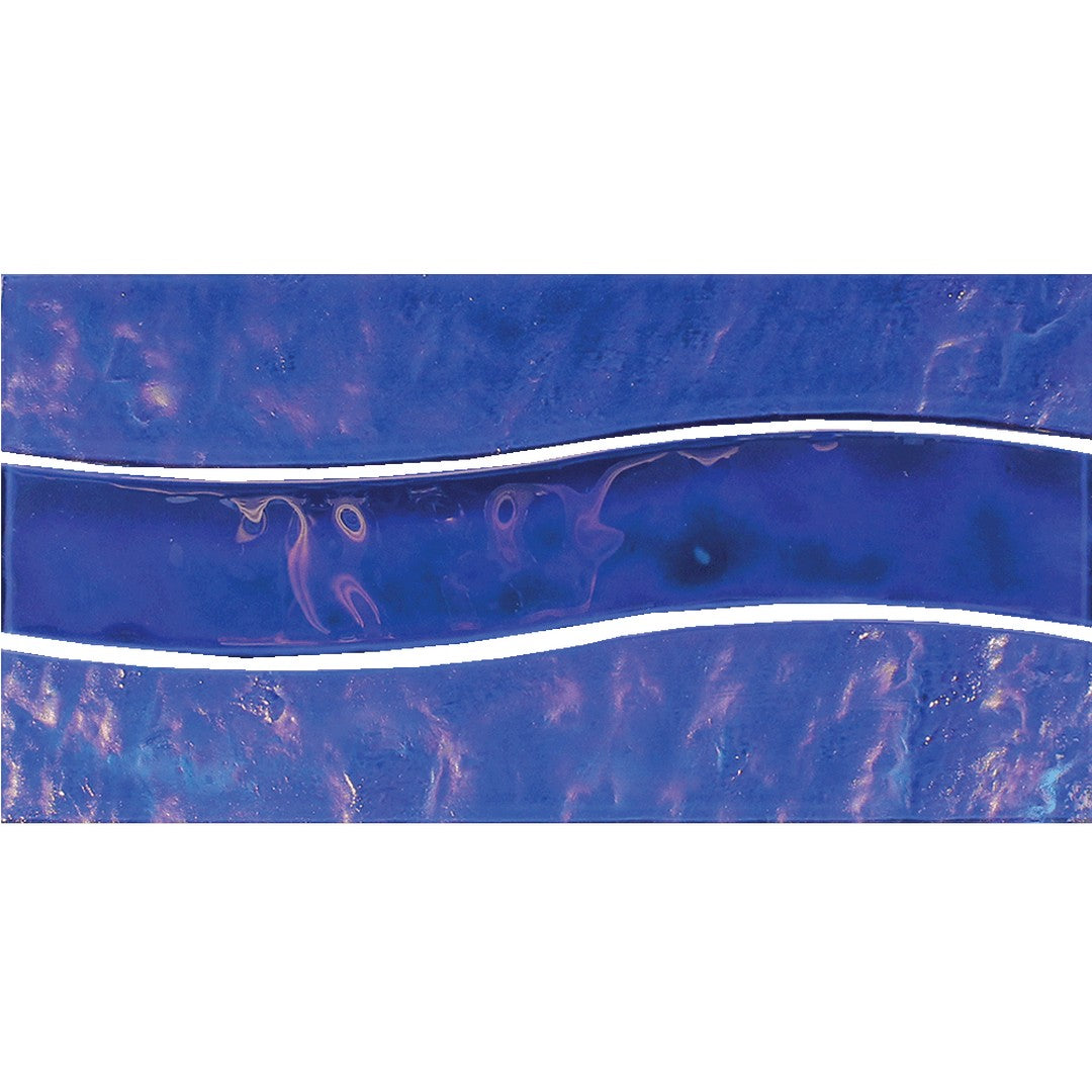 Tesoro 6" x 12" Border Wave Textured Glass Mosaic