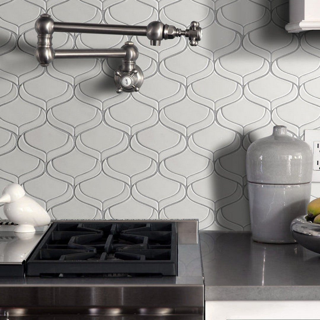 Emser 11" x 12" Mythos Pressed Matte Arabesque Ceramic Mosaic